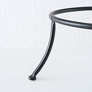 WHW Whole House Worlds 2 Piece Americana Fire Pit Set, Wide Bowl, Raised Tripod Stand, Vintage Style Smithy Black, Smooth Finish, Iron, 18.5 Diameter x 9 H Inches (47.0 D x 23.0 H cm)