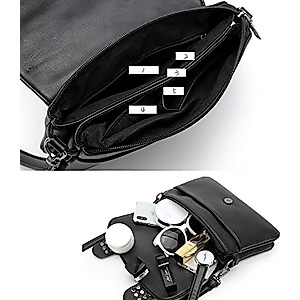 YAQUNICER Skull Purse Punk Rivet Shoulder Crossbody Bags for Women Chain Underarm Bag Handbag-Black