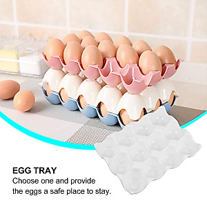 OSALADI 12 Cups Egg Tray Holder Ceramic Egg Container Keeper Storage Organizer Decorative Serving Dish Plate for Refrigerator Fridge Countertop Kitchen (White)