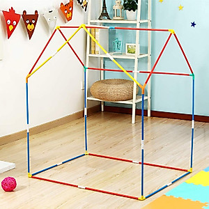 POCO DIVO Floral Princess Castle Girls Pink Palace Play Tent Kids Pretend Fairy Playhouse