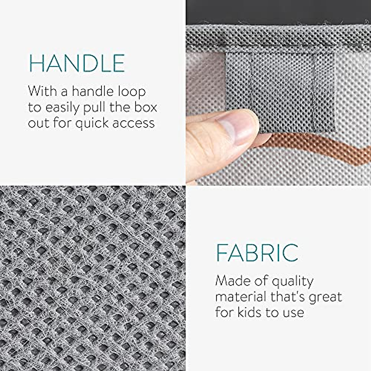 Navaris Kids Storage Cubes (Set of 3) - Storage Boxes 11x11x11 with Animal Designs - Children's Cube Bins Fabric Organizer Bin - Alpaca/Giraffe/Owl