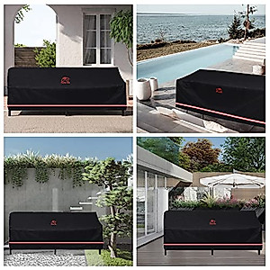 Turtle Life Patio Sofa Cover, Outdoor Heavy Duty Durable UV Water Resistant Anti-Fading Loveseat Cover with 2 Upgrade Air Vent and 2 Buckle, Black, 93" W x 40" D x 35" H