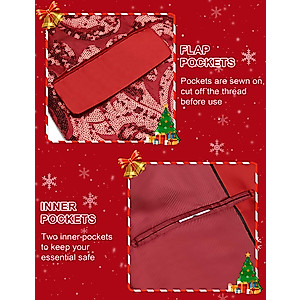 COOFANDY Red Sequin Blazer Men Shiny Christmas Floral Tux Dinner Jackets Stage Blazers Christmas Prom Party Red, S