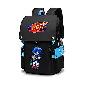 QAKSHY Trendy Anime Backpack Versatile Canvas Travel Bag with Ample Space, Shoulder Straps, and Laptop Compartment (D,15.6 INCH)