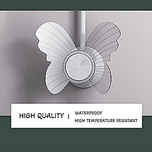 minstely Adjustable Hair Dryer Holder Wall Mounted, Hands Free Blow Dryer Holder, Bathroom Organizer - Butterfly Decor (white)