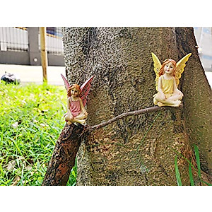 MUAMAX Fairy Garden Fairies Miniature Garden Fairies Figurines Outdoor Small Fairies Ornaments Fairy Garden Accessories Terrarium Moss Decor