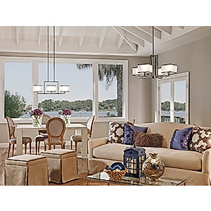Kichler Kailey 4-Light Chandelier in Brushed Nickel, 24" Transitional Chandelier for Dining Room, Living Room, or Bedroom, (25" W x 13.25" H), 43438NI