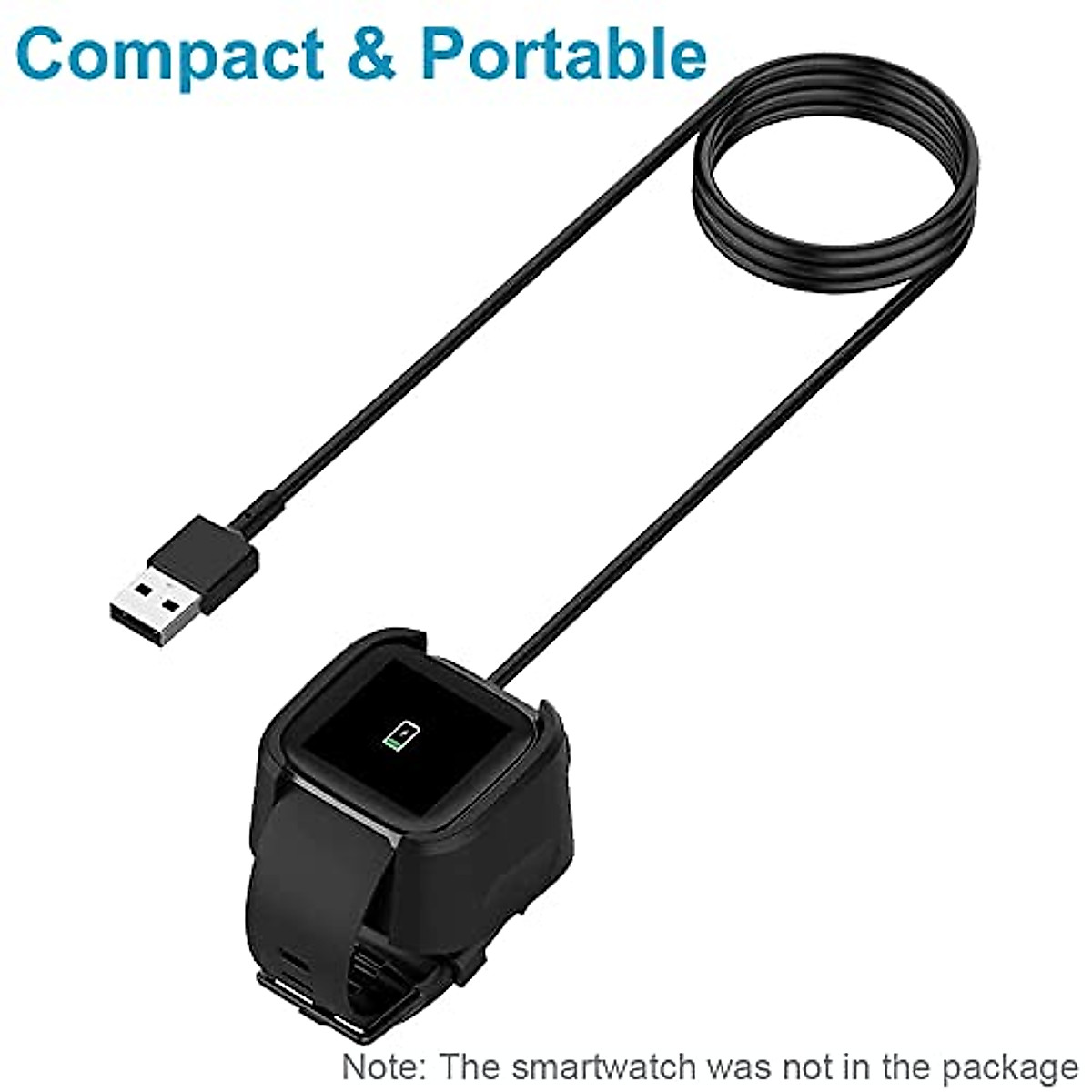 EXMRAT Compatible with Fitbit Versa 2 Charger, Replacement USB Charging Dock Stand Cable for Versa 2 Smart Watch (ONLY for Versa 2)