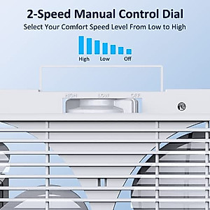 Shinic 9 Inch Twin Window Fan Reversible Airflow Control, 2 Speeds Window Exhaust Fan with Auto-locking Expenders and Foldable Handle, ETL Listed, Household Window Fan Fits 22"-33" ​Window