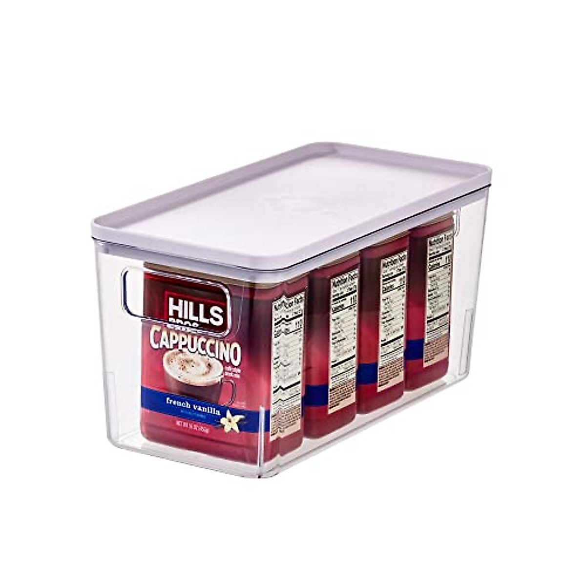 Rosanna Pansino x iDesign Recycled Plastic Kitchen Storage Bins, Includes 1 Large Bin with Lid and 4 Small Bins, Multicolored Bins/Marshmallow Lid, 6” x 12” x 6”