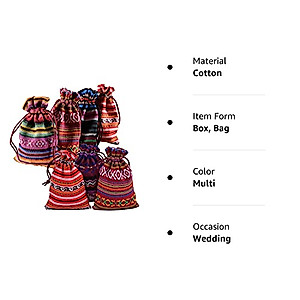 jianxun 25 Pack Mini Drawstring Gift Bag 3.9x5.5inch , Cotton Linen Jute Cloth Sack Muslin Bags for Fiesta Gift Bags Taco Llama Cactus,Mexican Themed Fiesta Party Decorations Wedding Party multi