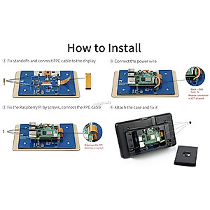 XYGStudy 7inch Capacitive Touch IPS Display Screen LCD for Raspberry Pi with Protection Case, DSI Interface Resolution 1024×600 Supports Raspberry Pi 4 Model B (7inch DSI LCD (C) (with case A))
