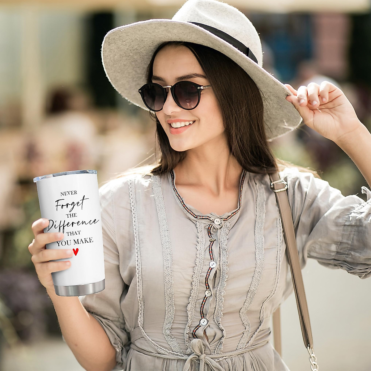 Pudmaple Thank You Gifts for Women/Men, Teacher/Employee Appreciation Gifts, Retirement Gift for Woman, Chaos Coordinator Farewell Gift for Coworkers, Never Forget The Difference You Make Tumbler 20oz