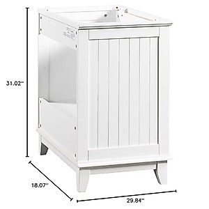 30 Inch Bathroom Vanity Base Only, Storage Cabinet with Doors and Drawer, Solid Wood Frame, White