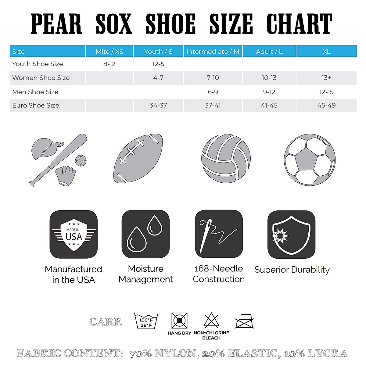 PEAR SOX Striped OTC Baseball, Softball, Football Socks - Red, White, Navy (F) (M)