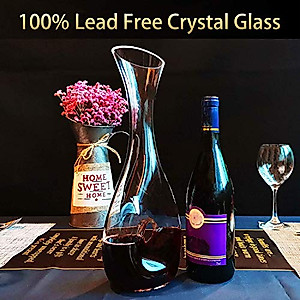 NUTRIUPS Wine Decanter with Stopper Wine Decanters and Carafes Hand Blown Wine Aerating Decanter Wine Carafe Decanter Pierced Decorative Snail Red Wine Decanters with Lid