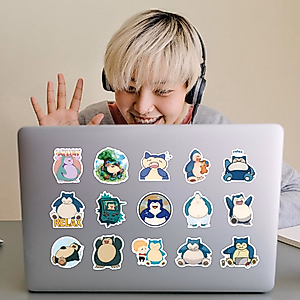 52Pcs Cute Anime Stickers Pack, Cartoon Aesthetic Vinyl Waterproof Sticker Decals for Water Bottle,Laptop,Phone,Hard Hat,Skateboard,Scrapbooking,Bumper for Kids Teens Adults