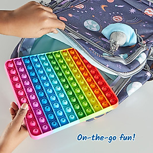 hand2mind Hundred Board Sensory Bubble Popper, Pop Fidget Toys for Kids, Multiplication Board, Math Manipulatives Kindergarten, Fine Motor Toys, Fidgets for Classroom, Calm Down Corner Supplies