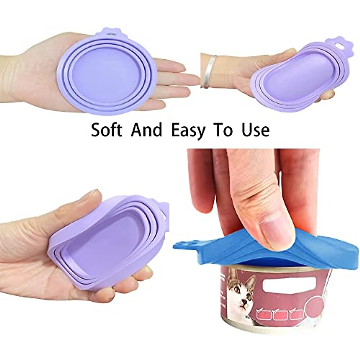 WANBAO 6 Pcs Food Can Lids Pet Can Covers for All Standard Size Dog and Cat Food Can Lids