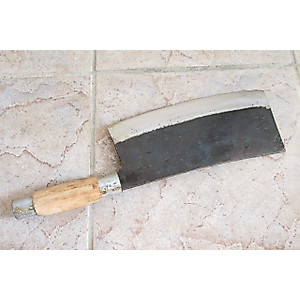 Crude - Premium Heavy Duty Cleaver Meat Chopping Knife, 9 inch, Carbon Steel, Handmade