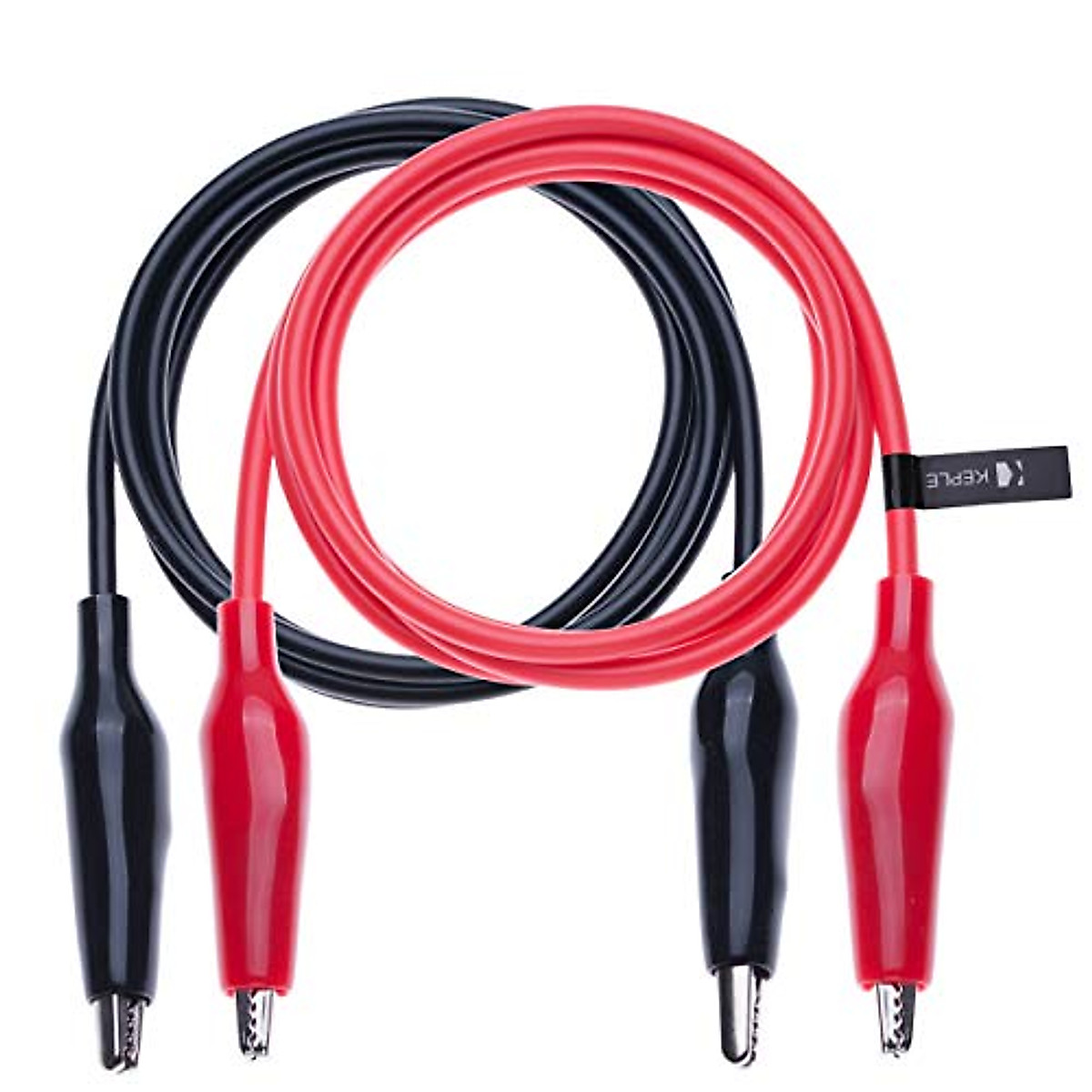 Crocodile Clips Electrical Insulated Wire Multimeter Test Leads Set Alligator Clip Clamps Double Ended Voltage Tester Cable (0.5 Meter/Red & Black)