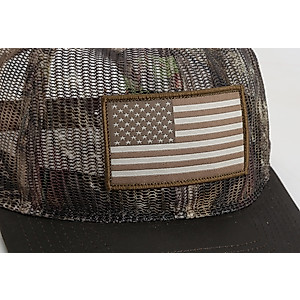 Paramount Outdoors All Mesh Breeze American Flag Cap, Crushable All Mesh, Trucker Hat Rope Cap (Country Wax Visor)