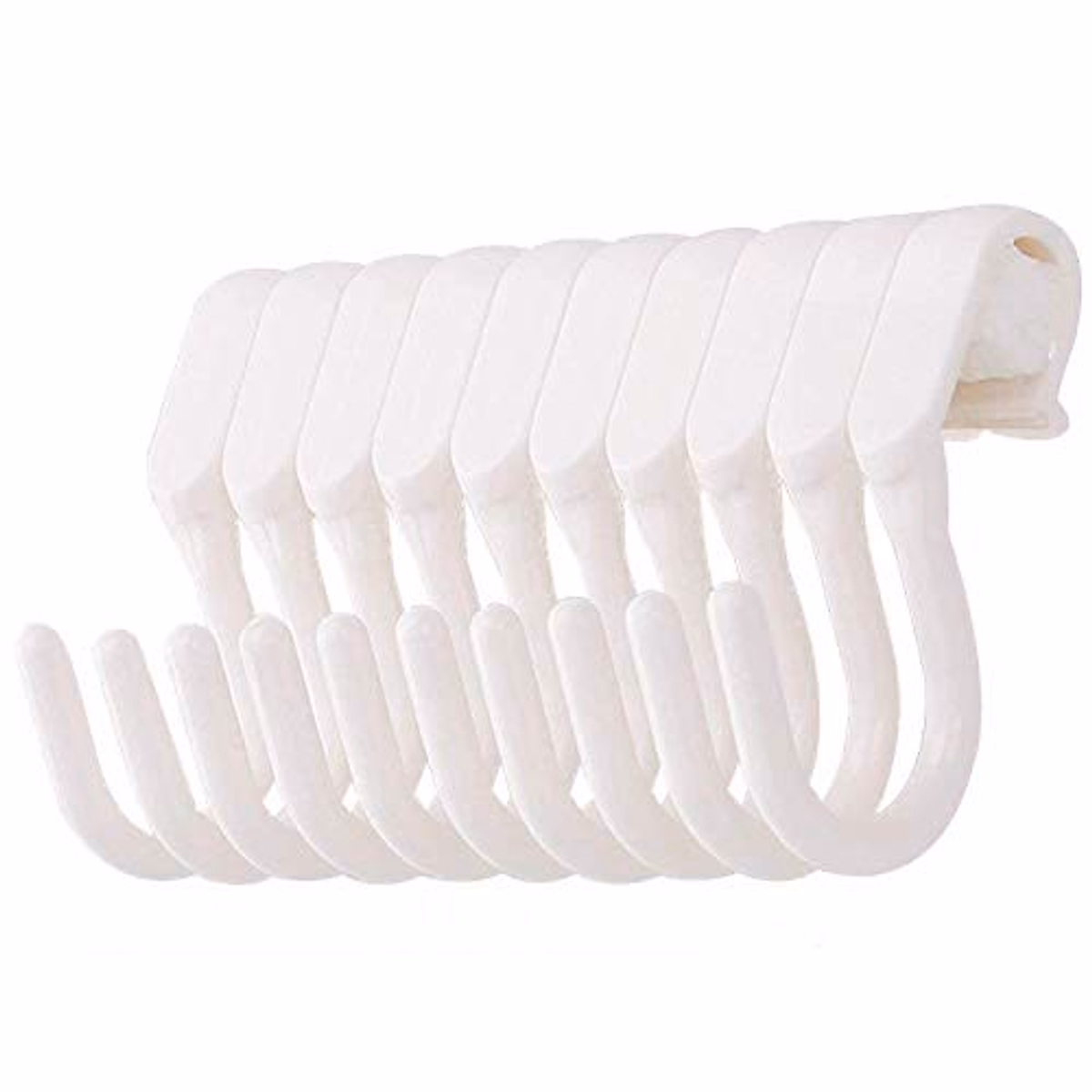 Trycooling Pack of 10 Plastic S Shape Hooks Hanging Clothes Towel Hooks White for Bathroom Kitchen