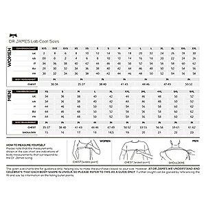 Dr. James Professional Lab Coat, Unisex, Classic Fit, Smartphone and Tablet Pockets, White, 40 Inch Length (6XL)
