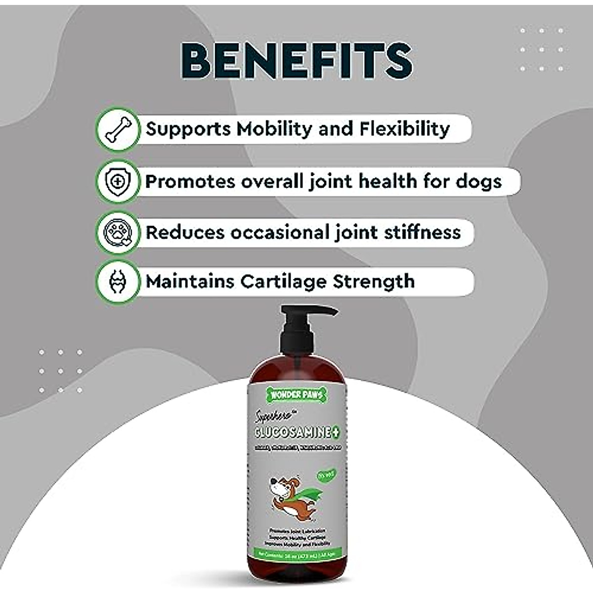 Premium Liquid Glucosamine for Dogs – Extra Strength Joint Support, Flexibility, Cartilage & Mobility - Hip and Joint Supplement with Chondroitin, MSM, Collagen & Hyaluronic Acid - All Ages (16 oz)