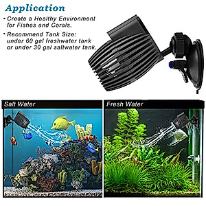 DOMICA Aquarium Wave Maker Powerhead 480GPH 3W, Submersible Power Head Pump with Suction Base, Water Circulation for Freshwater or Saltwater Fish Tanks