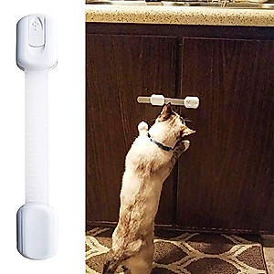 Child Safety Locks(6 Pack), Tinabless No Tools or Drilling -Adjustable Size/Flexible -Adhesive Furniture Latches for Baby Proofing Cabinets, Drawers, Appliances, Toilet Seat, Fridge, Oven & More