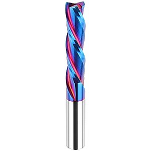 EANOSIC Downcut Spiral Router Bit Extra Long (4 inch) with 1/2 Inch Shank, 1/2 Inch Cutting Diameter Solid Carbide CNC End Mill Bits for Wood Carving, Plunge Cut (3-Flute)