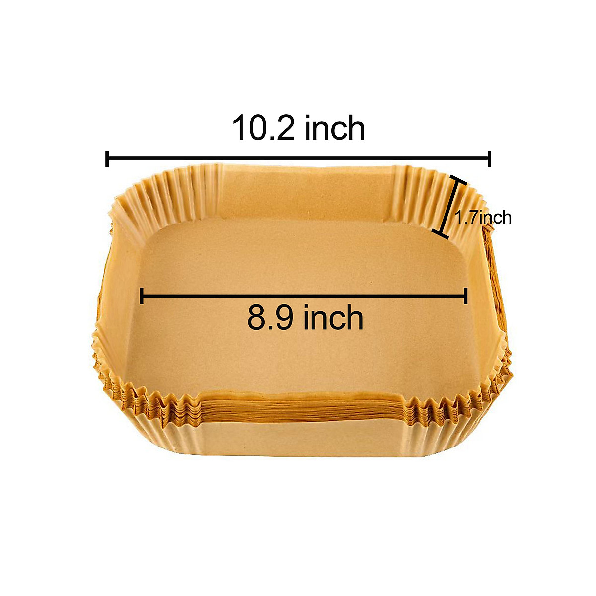 8.9 inch Air Fryer Disposable Paper Liner for Power XL,Gowise USA,Philips Air Fryer,100 Pcs Square Air Fryer Parchment Liners for 5-7QT Air Fryer,Non-stick Liners for Air Fryer,Air Fryer Accessories