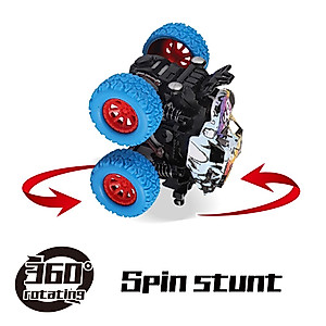Chdutoys Chudutoys Monster Trucks for Boys Toy Cross Country Inertia Car Stunt Push Toys 3 4 5 Year Old Children Boy Girl Birthday Gift Pcs Car, 3.35x3.55x3.15
