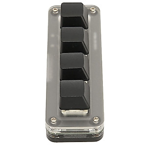 4 Keys Macro Programmable Keyboard, Acrylic RGB Backlight Gaming Keypad, DIY One Handed Mechanical Macro Pad 4Keys Keyboard for Winws Computer