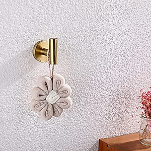ZWTNBFST Bath Towel Hook Wall-Mounted SUS 304 Stainless Steel Coat Hook for Bathroom Kitchen Livingroom Garage Hotel Brushed Finish 2 Pcs (Brushed Gold)