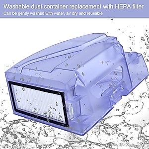 PhoebCynthi 1 Filter and 1 dust bin Suitable for Roborock Q7 MAX/ Q7 MAX+/ T8 Water Tank dust Collection Box, 2-in-1 Water Tank dust Collection Box, dustbin, Cleaning Robot Parts