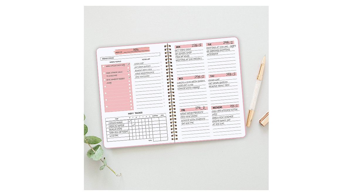 Undated Weekly Planner for Goals & Habits | A5 Portable Organizer