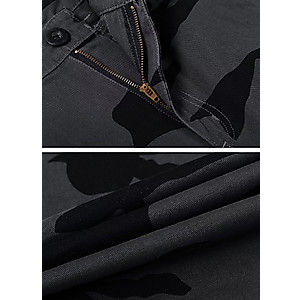 TRGPSG Men's Wild Cargo Pants, Camo Pants Cotton Casual Work Hiking Pants with 8 Pockets 5337 E Camo 34