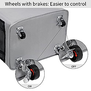 Chrislley 90L Rolling Laundry Basket Large Laundry Hamper with Wheels Collapsible Clothes Hamper Rolling Tall Laundry Storage Cart Foldable Clothes Organizer (Grey)