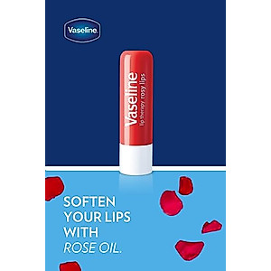 Vaseline Lip Therapy Care Rosy, Fast-Acting Nourishment, Ideal for Chapped, Dry, Cracked, or Damaged Lips, Lip Balm, 4-Pack, 0.16 Oz Each