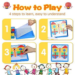 ZOZOPLAY Kids Toys Mosaic Puzzle,490Pcs Building Blocks,Educational Toys with 6 Assembly Drawing,STEM Toys for 4+ Year Old(Small Cube)