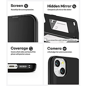 GOOSPERY Magnetic Door Bumper Compatible with iPhone 13 Mini Case, Card Holder Wallet Case, Easy Magnet Auto Closing Protective Dual Layer Sturdy Phone Back Cover, Black