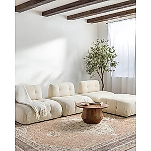 SURYA Becki Owens x Lila Medallion Area Rug, 5'3" x 7', Tan