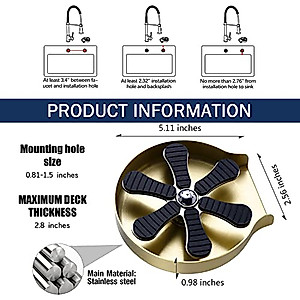 Kitchen Sink Glass Rinser,Faucet Glass Rinser for Kitchen Sinks,stainless steel Bottle Washer,Bar Glass Rinser,Kitchen Sink Accessories,Cup Rinser Bottle Washer (Brushed Gold)