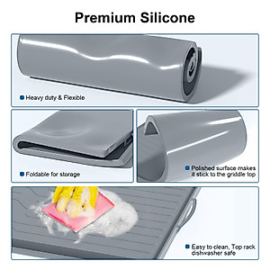 Griddle Mat Silicone for Blackstone 22 inch Tabletop Griddle, Silicone Griddle Mat with Handles, 100% Food Grade Silicone Griddle Cover Fits Blackstone, Keep Griddle Clean and Protected