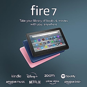 Amazon Fire 7 tablet (newest model) 7” display, read and watch, under $60 with 10-hour battery life, 16 GB, Rose