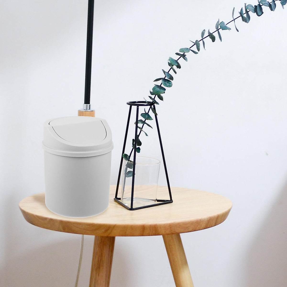 ABOOFAN Mini Table Trash Can Mini Garbage Can Living Room Trash Can Swing Top Bin Office Trash Can Mini Trash Can Waste Basket for Home Mini Desktop Trash Can Garbage Container