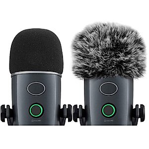 Mic Windscreen Cover Pop Filter Compatible with Blue Yeti Nano,ChromLives Furry Windscreen Cover + Mic Foam Wind Cover Compatible with Yeti Nano (Furry & Foam Combo 2Pack)