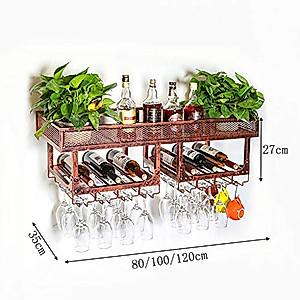 Wine Racks Metal Iron Wine Rack Upside Down Glass Holder Insert Glass Frame Hanging Wine Rack Wine Rack Creative Tall Cup Holder Glassware Rack (Size : L120*W35cm)
